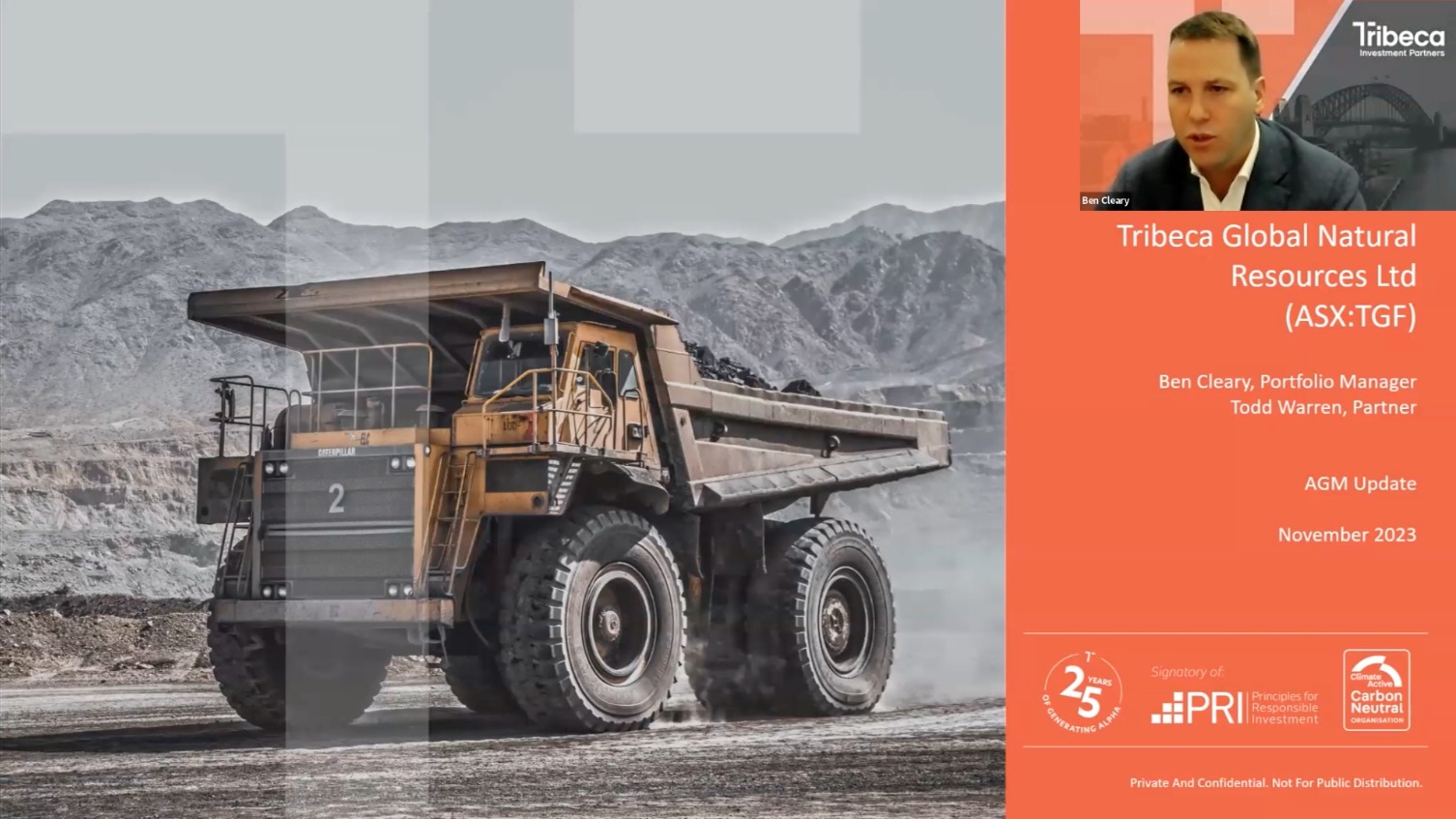 Tribeca Global Natural Resources Ltd (ASX: TGF) Investment Update ...
